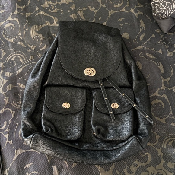 Coach | Bags | Coach Leather Backpack On Black | Poshmark